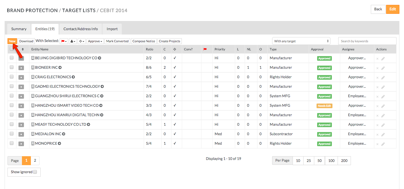 How To Add/Edit Target List Entities – RUVIXX
